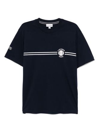 Lacoste t-shirt imprimé à détails brodés - Bleu