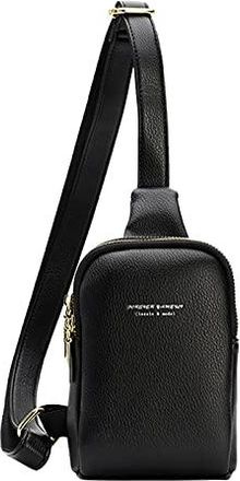 Generic Nouveau PU Couleur unie Mode Une Épaule Messenger Sac à Bandoulière Sacs à Bandoulière pour Homme, Noir, Taille unique