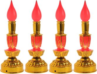 Pretyzoom 4 Stück Kerzenlicht im buddhistischen Tempel Buddha-Kerzenlampe Retro-Kerzenlampen wok kollege tischdeko esstisch Kerzenhalter chinesische kerzenlampe