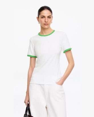 Arket Geripptes T-Shirt -Gr&uuml;n