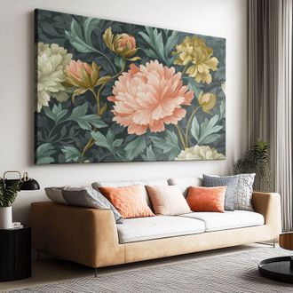 Generic Leinwand Bilder Retro William Morris Blumen Bild auf Leinwand Poster Hochwertige Wandbilder f&uuml;r Wohnzimmer Schlafzimmer Heimb&uuml;ro Restaurant Wanddekora