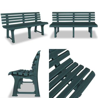 vidaXL Gartenbank 145,5 cm Kunststoff Gr&uuml;n - Gartenbank - Outdoor M&ouml;bel - Plastikm&ouml;bel - Gartenstuhl - Balkonm&ouml;beln - Home & Living