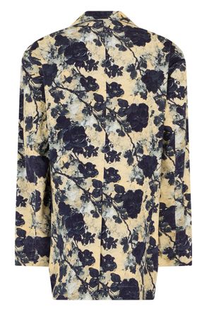R13 Womens Blazer Floral Yellow Cotton Blazers Jacket
