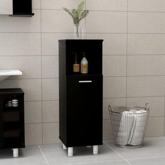 vidaXL Armoire de salle de bain Noir 30x30x95 cm Agglom&eacute;r&eacute; Vidaxl