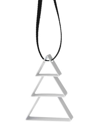 Stelton Figura Ornament - Weihnachten - Weihnachtsbaum - Stahl mit Farblackierung - Weiß - Klein - W: 4cm x H: 5,5cm x Ø: 1,3cm
