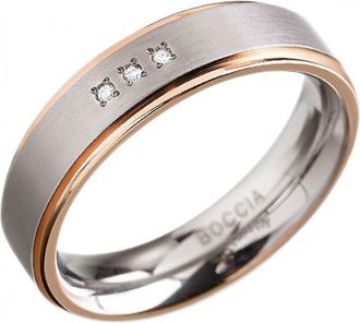 Boccia Unisex-Ring Titan Diamant (0.015 ct) transparent Brillantschliff Gr. 68 (21.6) - 0134-0268