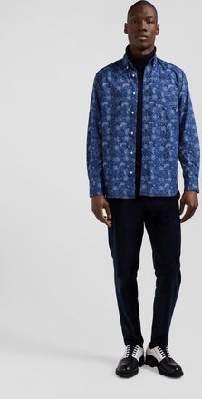 Eden Park Chemise En Coton Marine &Agrave; Imprim&eacute; Graphique Coupe Regular