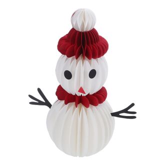 SOLUSTRE Schneemannfiguren Aus Papier in Wabenform Als Tischschmuck Für Drinnen Weihnachtstischdekoration Und Partyzubehör Für Esszimmer Und Wohnzimmer