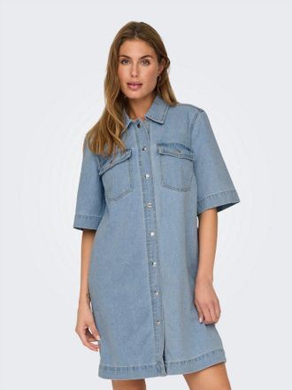 Only Jeanskleid ONLBELLE S/S BUTTON DRESS DNM GUA NOOS