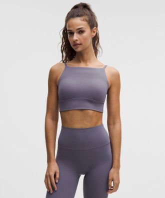 lululemon Focuser High-Neck Bra Light Support, A/B Cup f&uuml;r Frauen - Gr&ouml;&szlig;e 2XS in Grape Mist