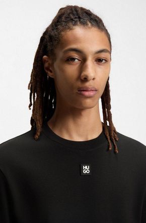 HUGO BOSS T-Shirt Dalile Metal Logo Regular Fit, Premium Interlock Cotton