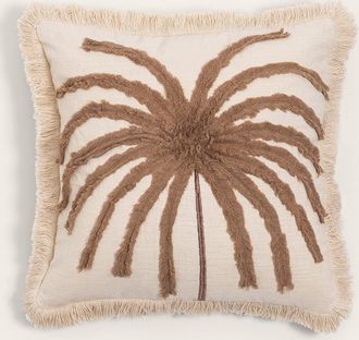 Sklum Quadratisches Baumwollkissen (45 x 45 cm) Korumba Beige Leinen