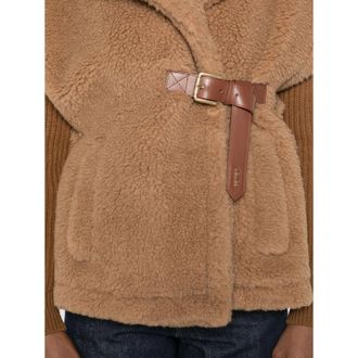 Max Mara Camel Hair Sleeveless Poncho Coat - Brown