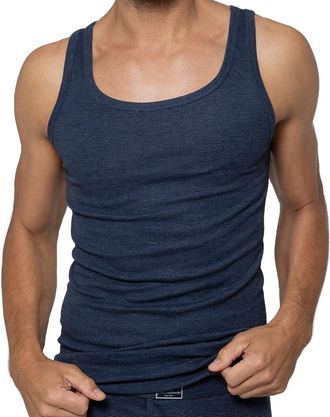 Esge Jeans - Herren Unterhemd - im 3er Spar-Pack - Sport-Jacke Feinripp Gr&ouml;&szlig;e 5 bis 9 - Dunkelblau und Schwarz (6, 3 X Marine)