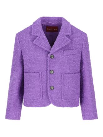 Gucci Boucl&eacute;-Jacke mit aufgesetzten Taschen - Violett