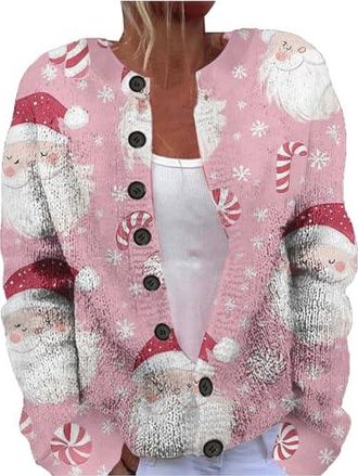 Generic Cardigan Boutonn&eacute; Femme Cardigans Col Rond Classique Gilets Texture Cachemire Luxe Pulls Ext&eacute;rieur Polyvalent Manteaus Tendance 2025 Moderne Poches Fo