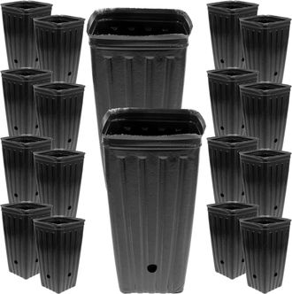 SOLUSTRE 30 St&uuml;ck Pflanzt&ouml;pfe Anzuchtbecher aus Stabilem Pp 10x20cm f&uuml;r Garten Gem&uuml;se Blumen Atmungsaktive Pflanzgef&auml;&szlig;e mit Verbesserter Wurzelbel&uuml;ftung