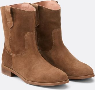 La Redoute Collections Boots En Cuir &Agrave; Talon Plat Eprit Western
