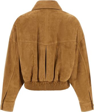 Versace Womens Brown Lamb Leather Jacket Clothing