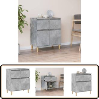 vidaXL Vidaxl - Buffet Gris béton 60x35x70 cm Bois dingénierie - Buffet Gris - Meuble Rangement - Commode - Armoire Entrée - Armoire Salon