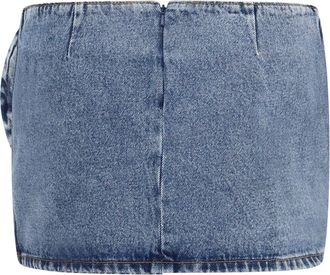 Magda Butrym Twisted Floral Denim Skirt - Blue