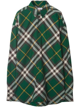 Burberry chemise en coton à carreaux - Vert