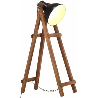 vidaXL Stehlampe Schwarz Mango Massivholz E27 vidaXL