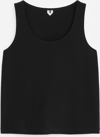 Arket Schweres Tanktop Aus Seidenmischung -Schwarz