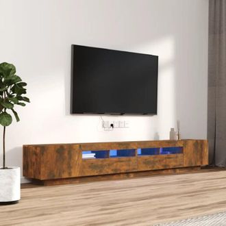 vidaXL Vidaxl - Ensemble de meubles tv avec lumi&egrave;res led 3 pcs Ch&ecirc;ne fum&eacute;