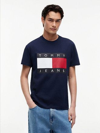 Tommy Hilfiger T-shirt &agrave; col ras-du-cou et badge drapeau