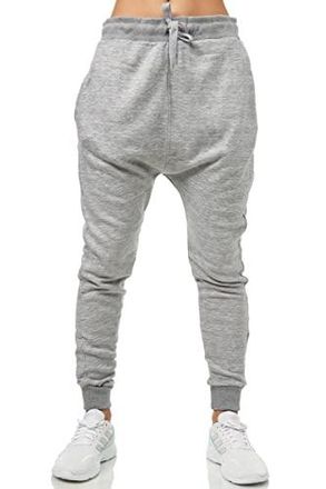 Elara Pantalon de Jogging Femmes Confortable Harem D&eacute;contract&eacute; Chunkyrayan J-03 Lt.Grey-L