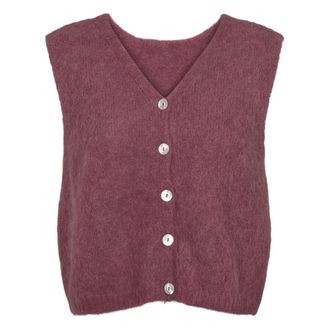 Americandreams Telma Vest - - Knitwear - Damen - Rot - XL