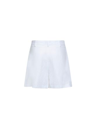 Blanca Vita Womens Shorts Silice White Viscose-Linen