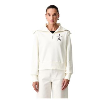 Karl Lagerfeld Sweatshirt mit Stehkragen und Rei&szlig;verschluss - - Sweatshirts & Hoodies - Damen - Beige - XL