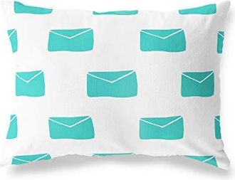 Bonamaison Le Jardin du Lin Kissen Zierkissenbezug Türkisweiß Kissenbezug, Weich Bequem, Für Zuhause Autos Büro Sofa Wohnzimmer Couch Schlafzimmer Dekor, 45x60 C