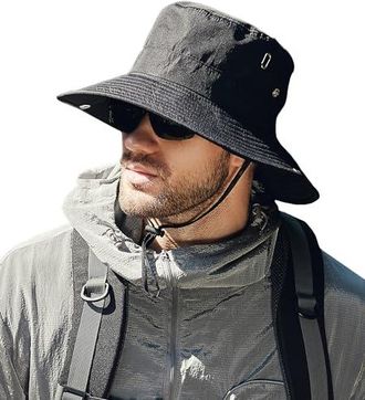 Feoya Chapeau de Soleil à Large Bord Homme Casquette Pêche Randonnée Chapeau de Pêcheur Séchage Rapide