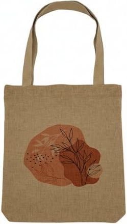 Fabulous Sac Shopping Tote Bag Aspect Lin - Feuilles simples Minimaliste Tropical Exotique Foret - Sac de Courses Toile Epaisse 360g Beige Naturel Cabas Port&eacute; 
