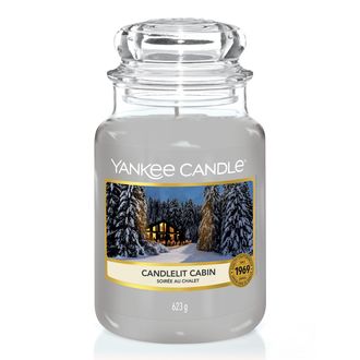 Yankee Candle Company Duftkerze im Glas (Große Kerze im Glas), Candlelit Cabin, Alpine Christmas Collection, Brenndauer bis zu 150 Stunden