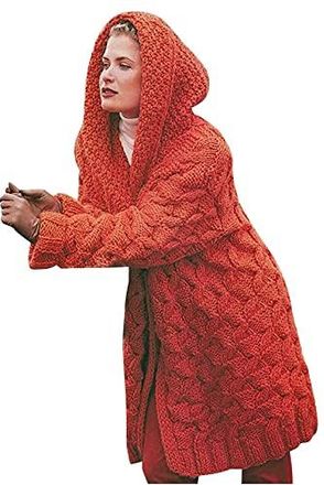 Generic 2026 Vestes pour femmes Mode D&eacute;contract&eacute; Temp&eacute;rament Cardigan &Eacute;pais Sweat &agrave; Capuche Sauvage Veste, Orange, XXL