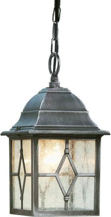 Searchlight Genoa Aluminium IP23 Black Silver Porch Light, Lead Decoration, Polycarbonat, Aluminiumguss, 0