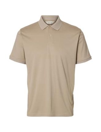 Selected Slhfave Button SS Polo Noos pour Homme, Cr&egrave;me, XL