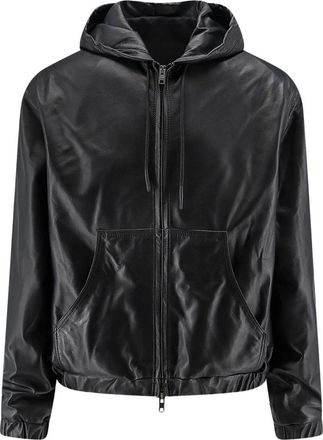 DFour Kapuzen-Lederjacke - - Jackets - Herren - Schwarzk - 3XL
