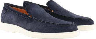 Santoni Loafer - Detroit Instappers Van Suede - Gr. UK_10_5 - in Blau - f&uuml;r Damen