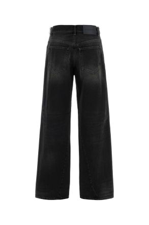 Haikure Womens Black Denim Bonnie Wide-Leg Jeans Vintageblack Exterior: Cotton