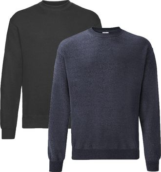 Fruit Of The Loom Herren 62-202-0 Set-IN Sweatshirts 1er/2er - 1Schwarz/1Vin.Navy + 1 HLKauf-Notizblock - Größe: XXL