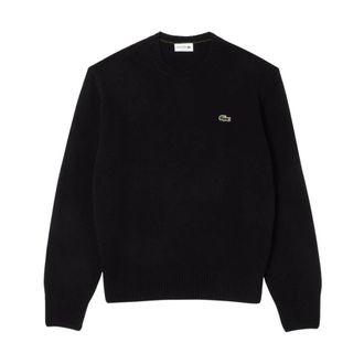 Lacoste Wollpullover mit Rundhalsausschnitt - - Knitwear - Herren - Schwarzk - XL