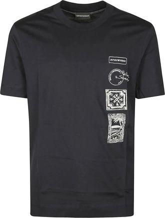 Emporio Armani Homme, Tops, Bleu, Taille: 2XL T-Chemises