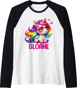 BDAZ Sloane Einhorn Name personalisiertes Design Raglan
