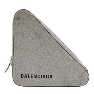 Balenciaga Pre-owned Sac Clutch Angulaire Paillet&eacute; - Femme - Pre-owned - Gris - Taille: ONE Size