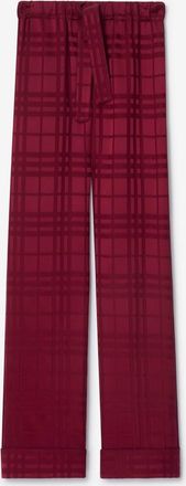 Burberry Pantalon pyjama en soie Check, Size: 10